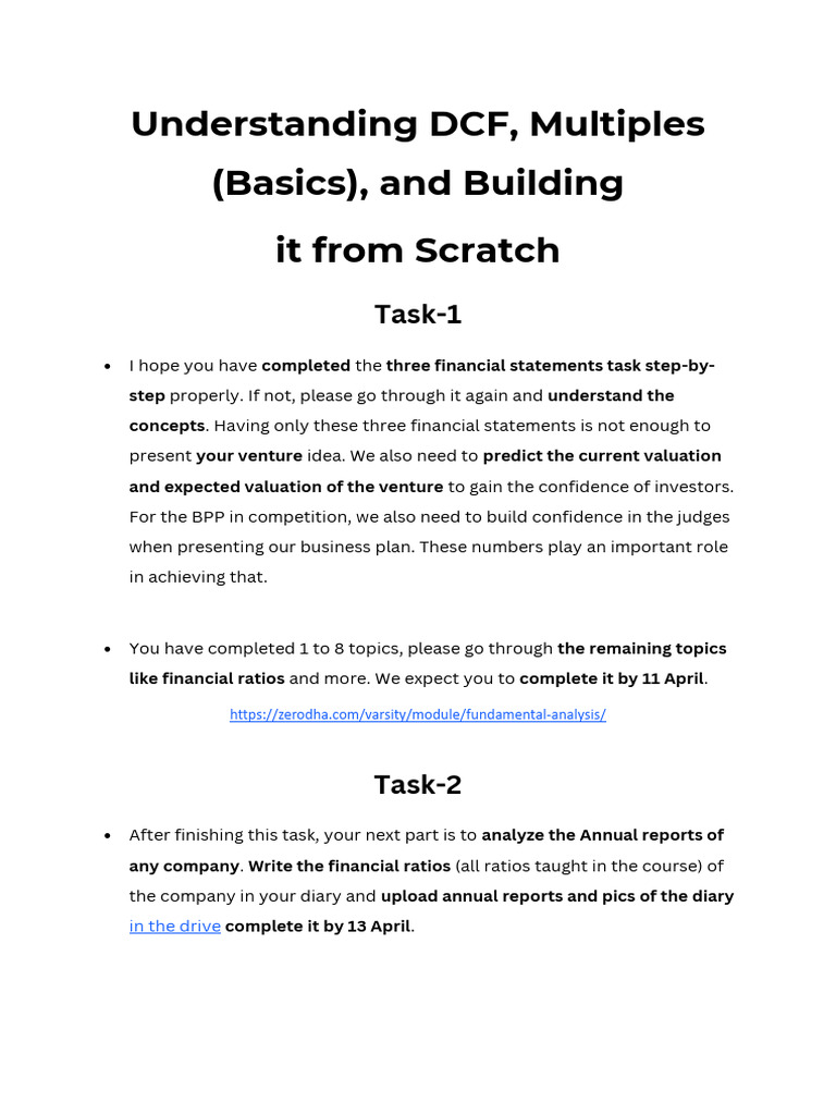 Understanding DCF, Multiples (Basics), and Building | PDF