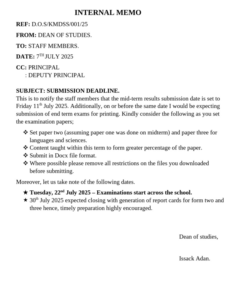 Internal Memo | PDF