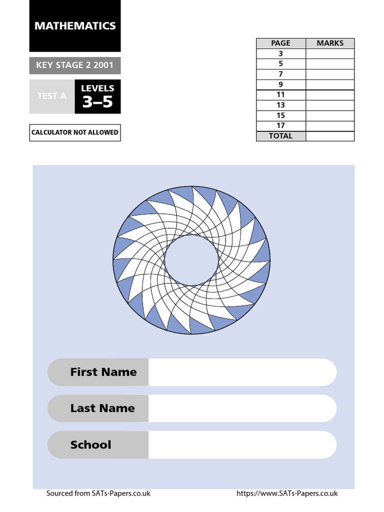 KS2 Maths Test Without Calculator | PDF | Elementary Geometry ...