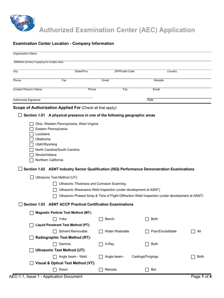 AEC Application Form Overview | PDF | Credit Card | Ultrasound