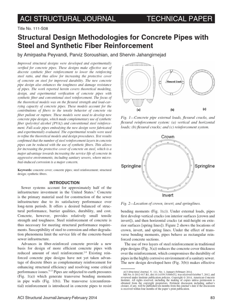 2014 - ACI SJ - Design Methodologies of FRC Pipes | PDF | Fracture ...