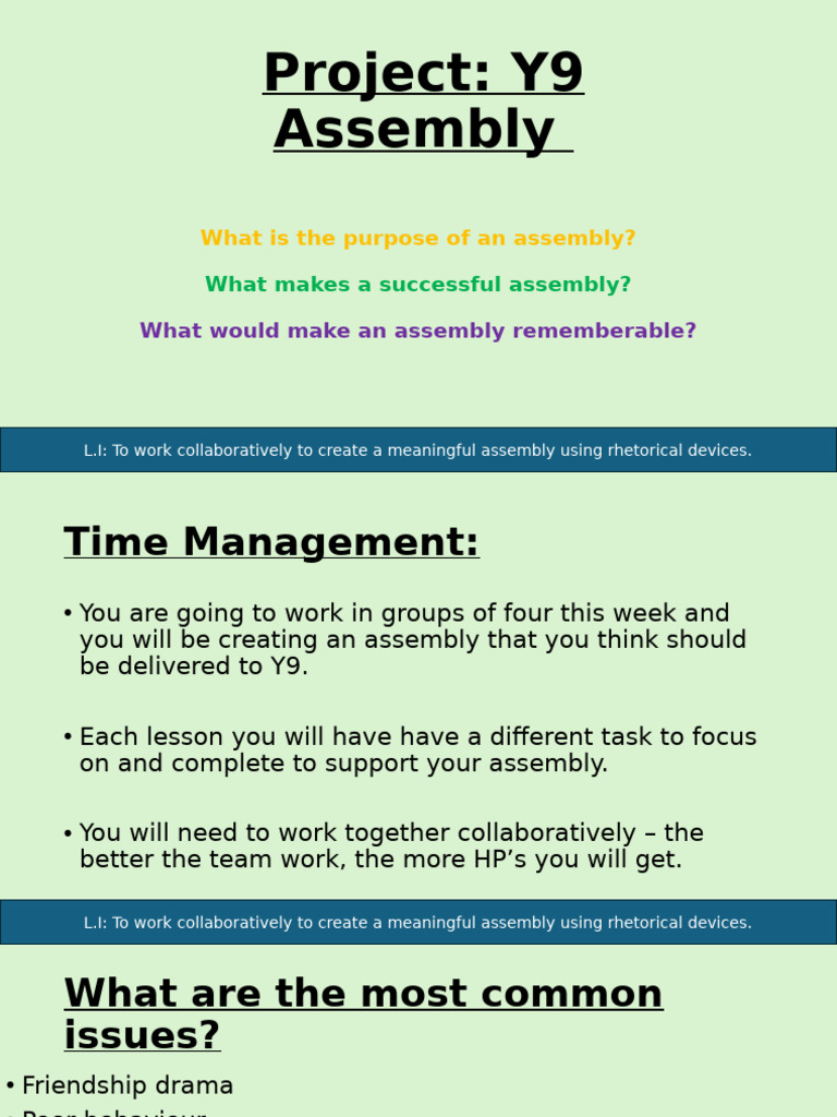 Year 9 Assembly Project Guide | PDF | Microsoft Power Point | Human ...