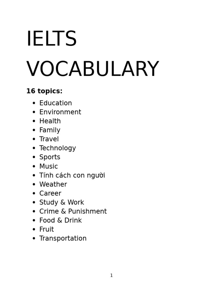 IELTS Vocabulary | PDF