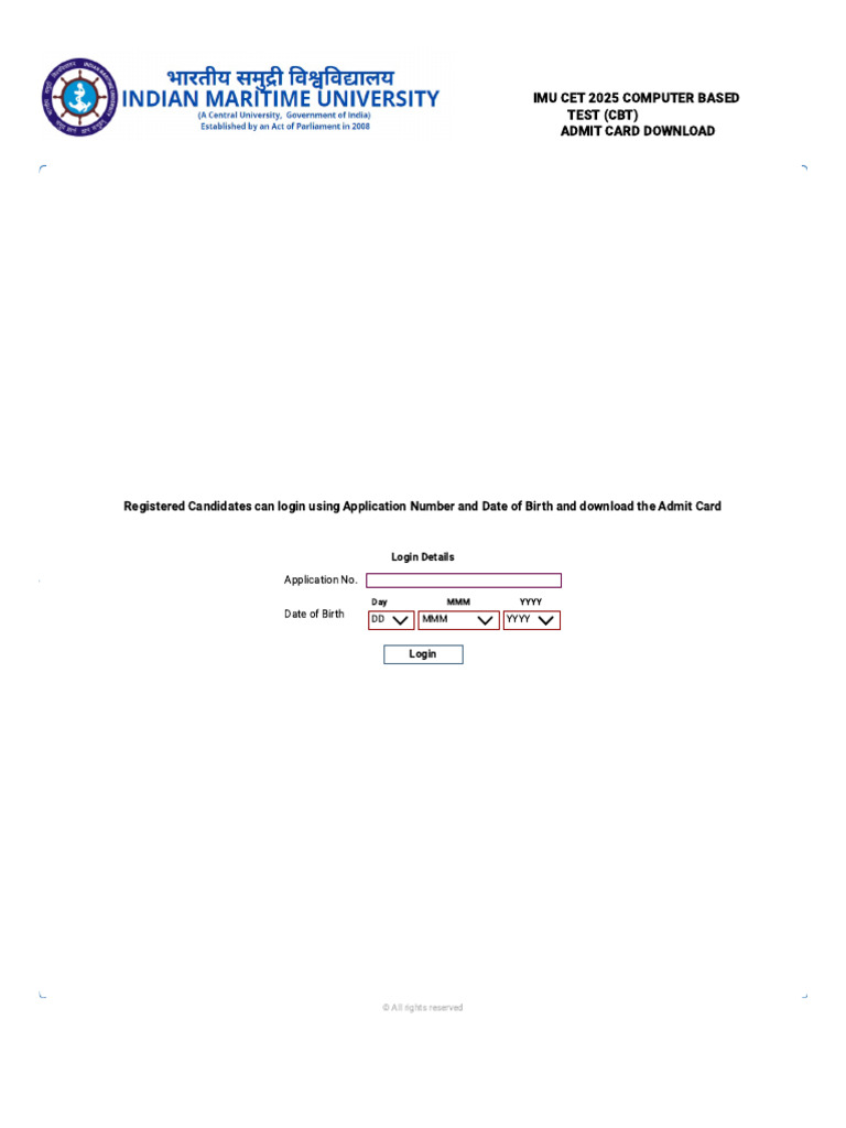 IMU CET 2025 Admit Card Download | PDF