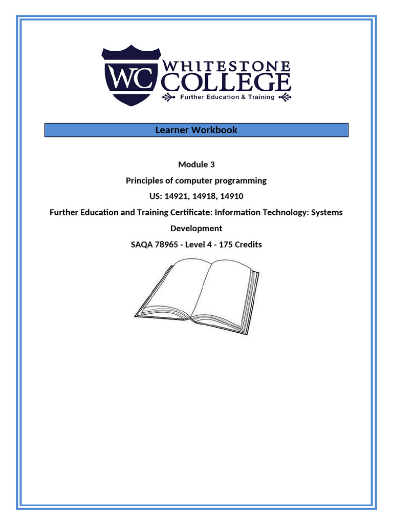 Module 3 - Learner Wookbook | PDF | Learning | Educational Assessment