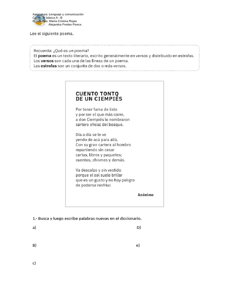 Poema Lenguaje | PDF