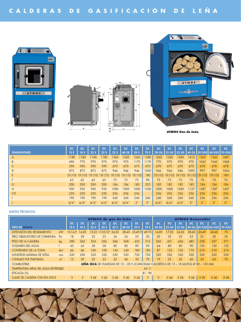 Ficha Caracteristicas Caldera Atmos Gasificación Ficha Tecnica | PDF
