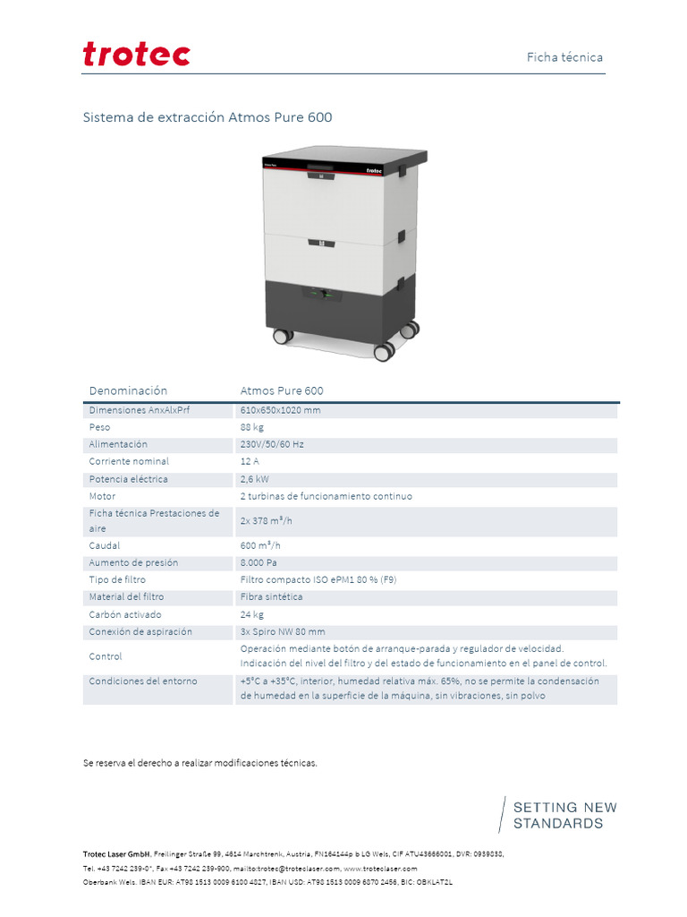 8404 Atmos Pure 600 Datasheet ES | PDF