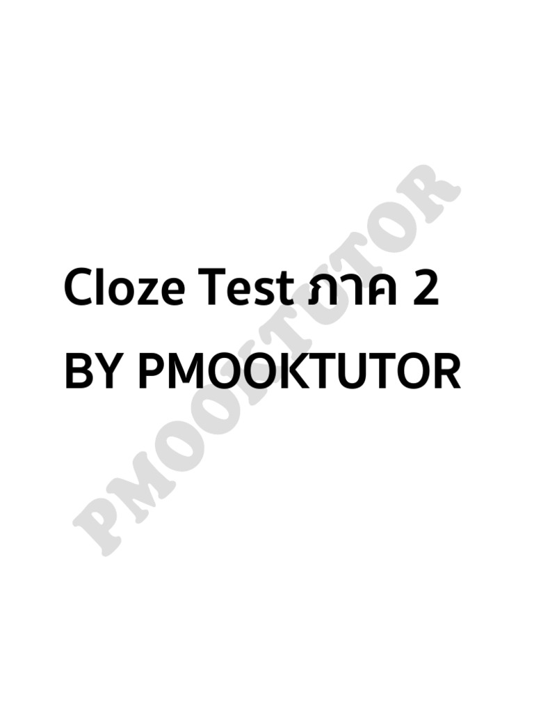 Cloze Test Exercises for Language Skills | PDF