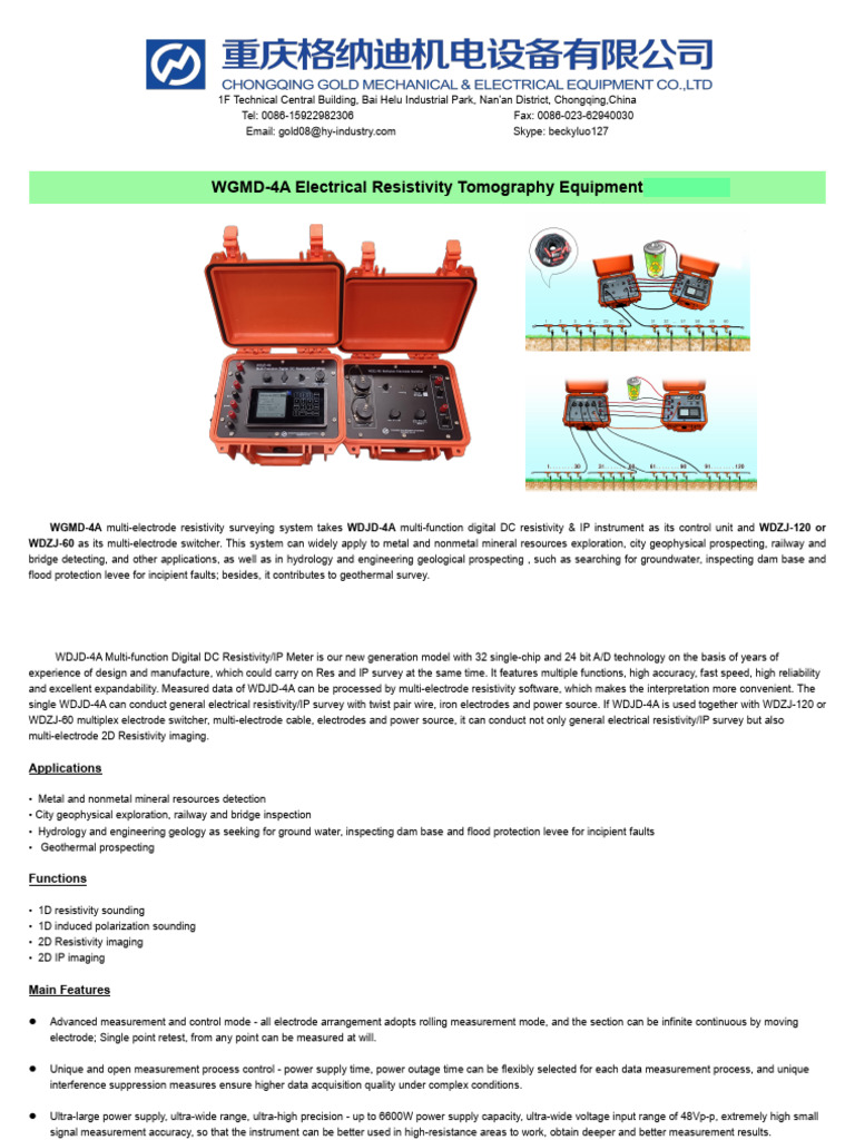 WGMD-4A Resistivity Survey System | PDF | Power Supply | Usb