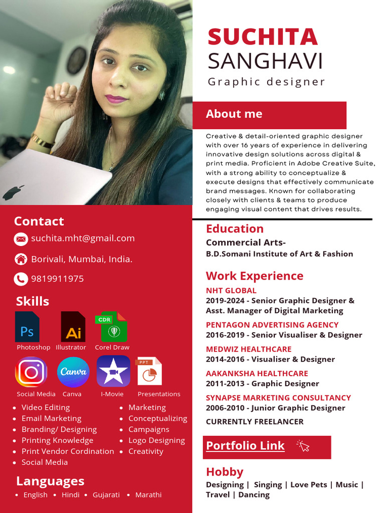 Suchita Designer Resume 2025 | PDF | Communication Design | Human Communication