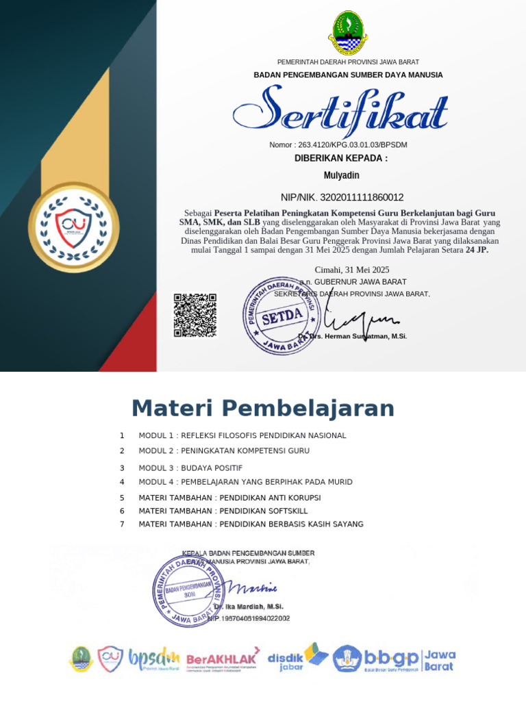 Sertifikat PKGB Jawa Barat 2025 | PDF