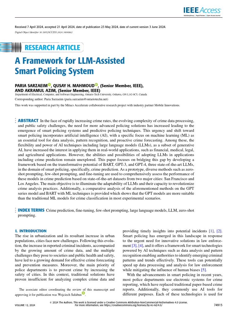 LLM Framework for Smart Policing | PDF | Machine Learning | Artificial ...