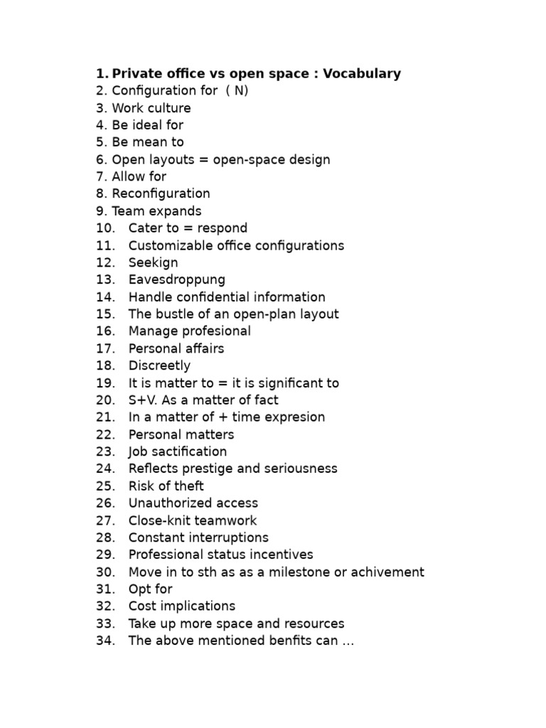 Private Office Vs Open Space | PDF