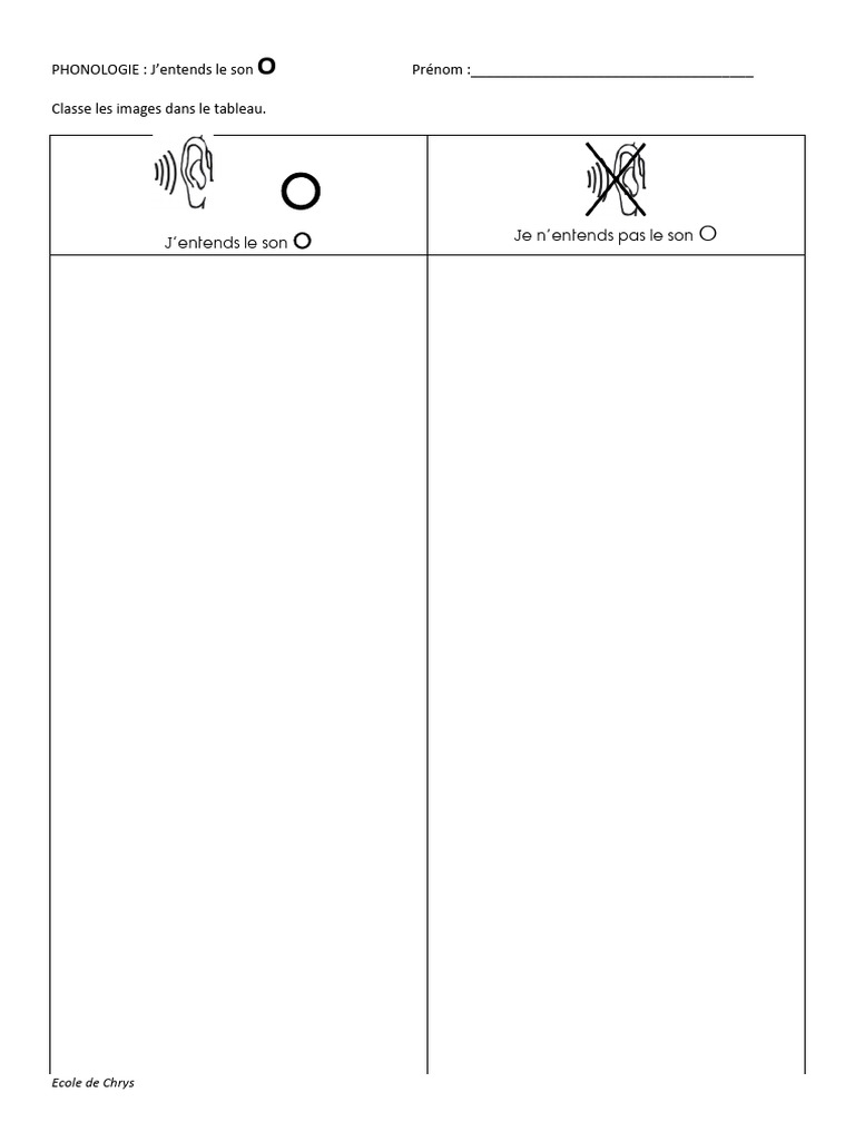 Phonologie : Identifier le son O | PDF