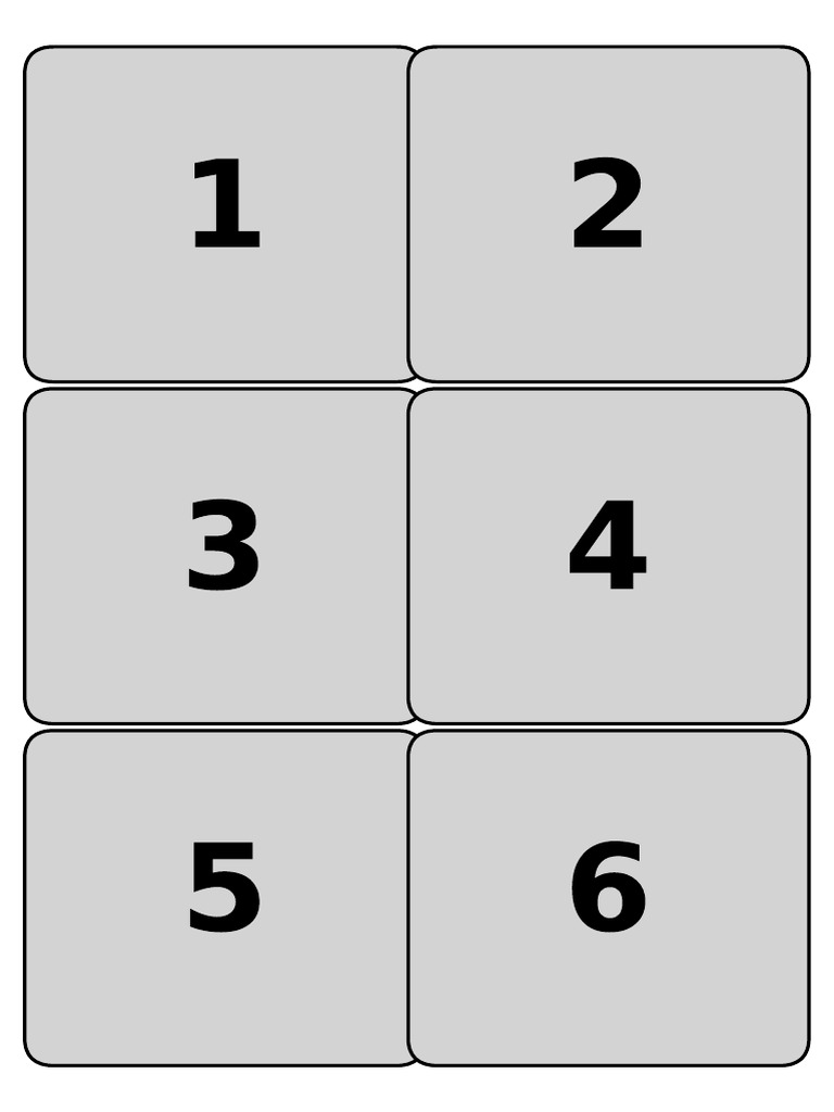 Chair Numbers 1 To 6 Aligned | PDF