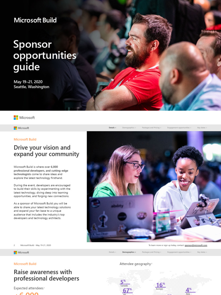 Microsoft Build Sponsor Opportunities Final | PDF | Microsoft | Computing