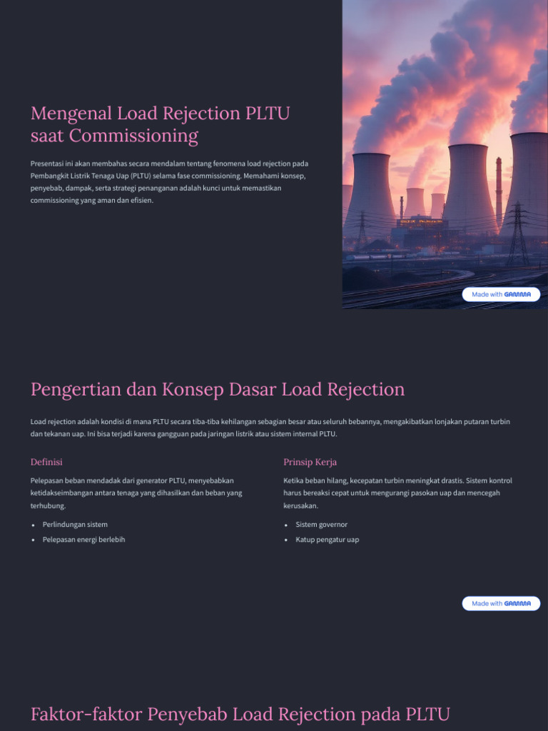 Mengenal Load Rejection PLTU Saat Commissioning | PDF