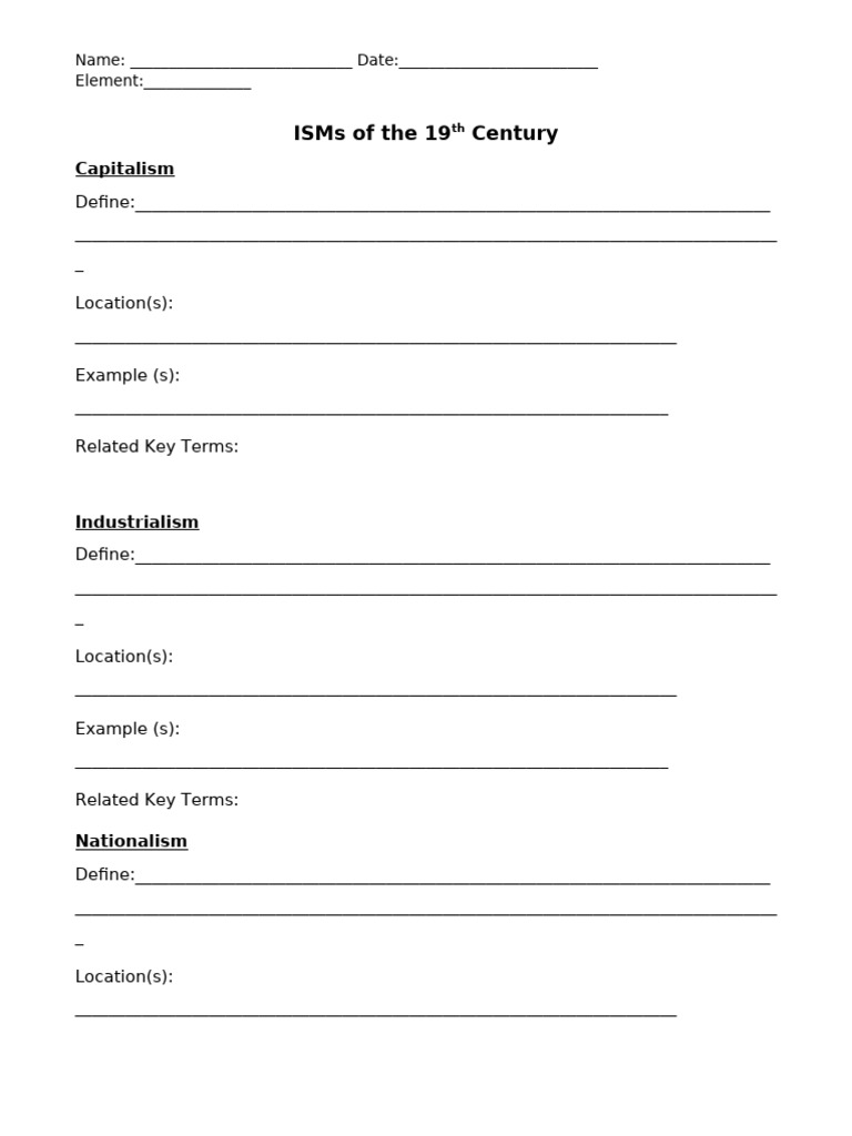 19th Century Political and Social ISMs | PDF