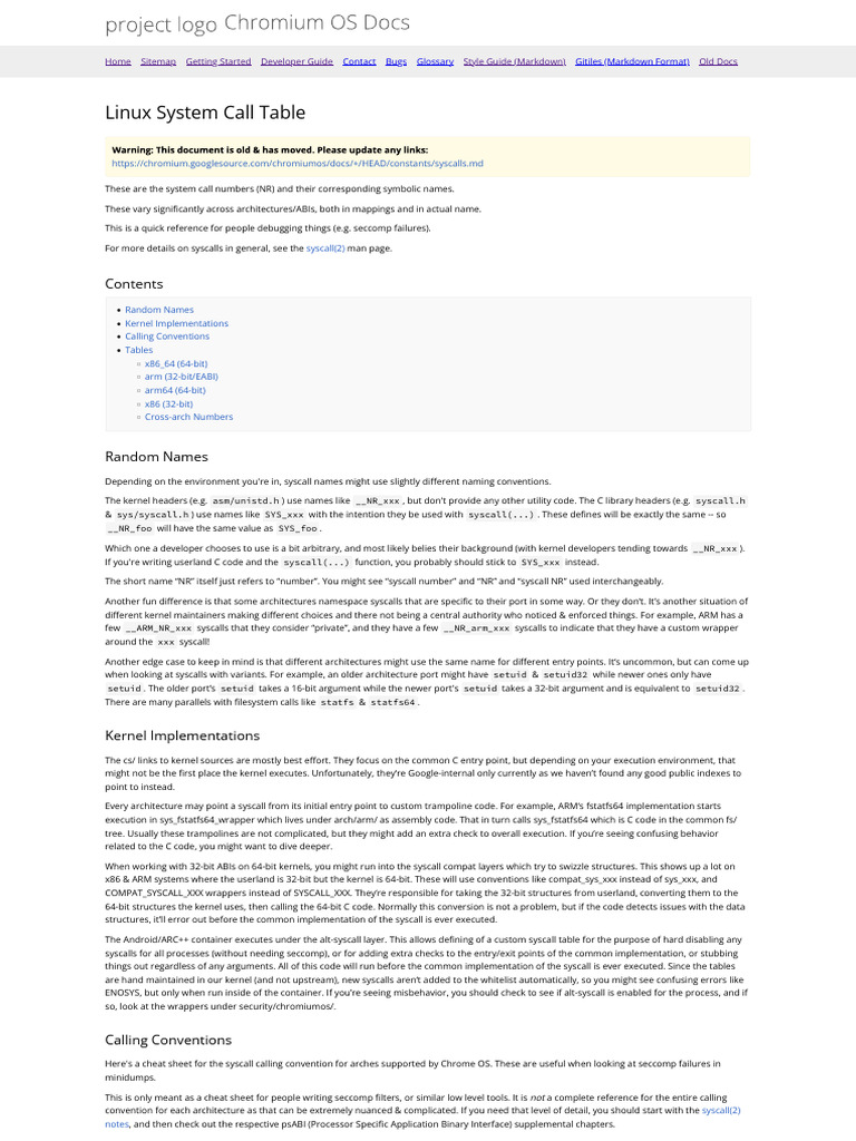 Linux Syscall Table | PDF | 64 Bit Computing | Kernel (Operating System)