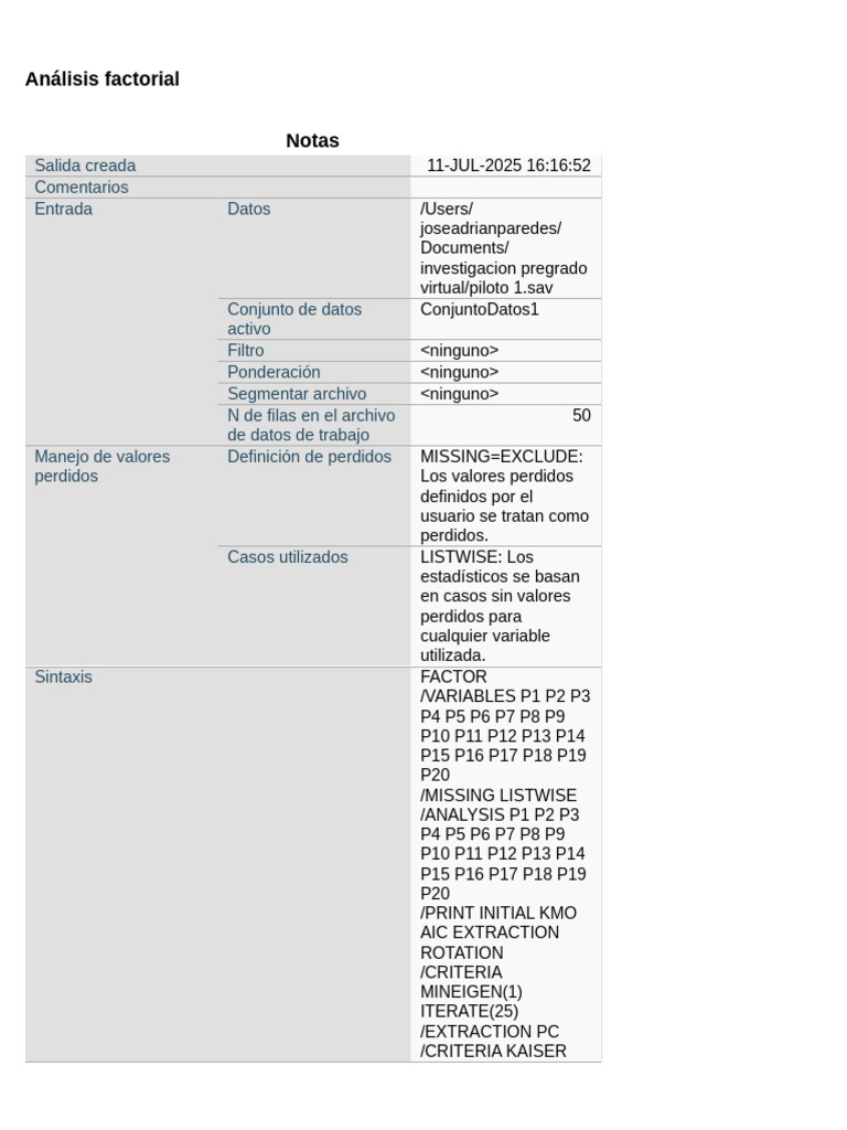 Notas: Análisis Factorial | PDF | Informática