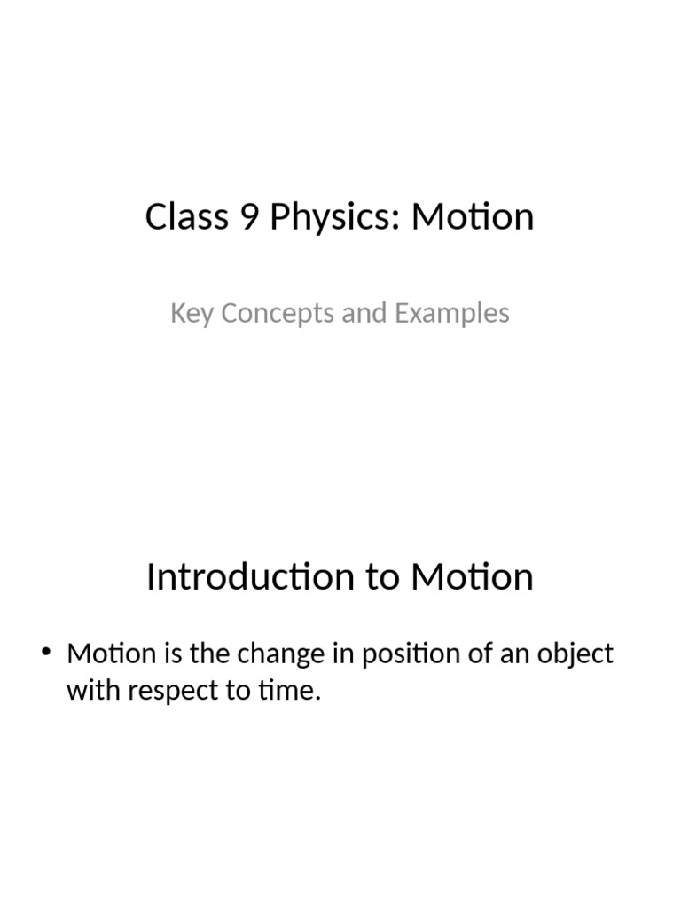 Class 9 Physics Motion | PDF