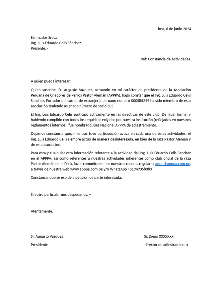 Modelo Carta de Corregida | PDF