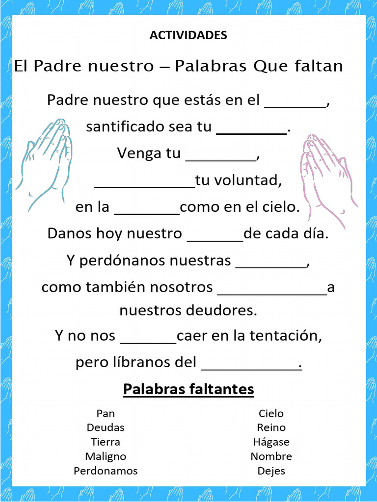 Actividades Sobre La Oración | PDF