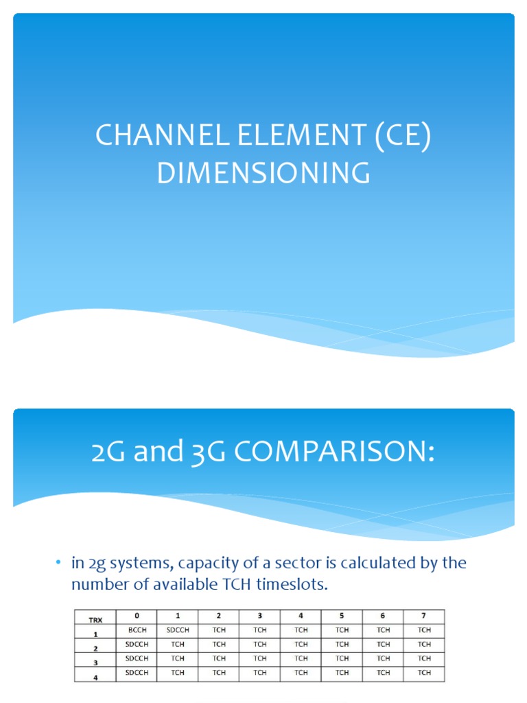 2G and 3G Channel Element Dimensioning | PDF | High Speed Packet Access ...