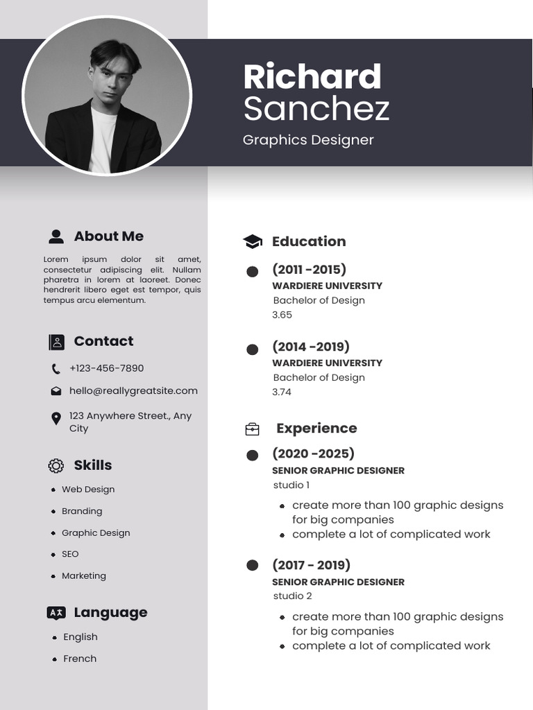 Black and Grey Simple Infographic Resume - 20250719 - 215822 - 0000 | PDF