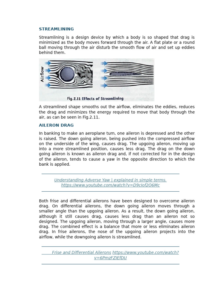 Streamline, Aileron Drag, Laminar Layer | PDF | Aileron | Boundary Layer