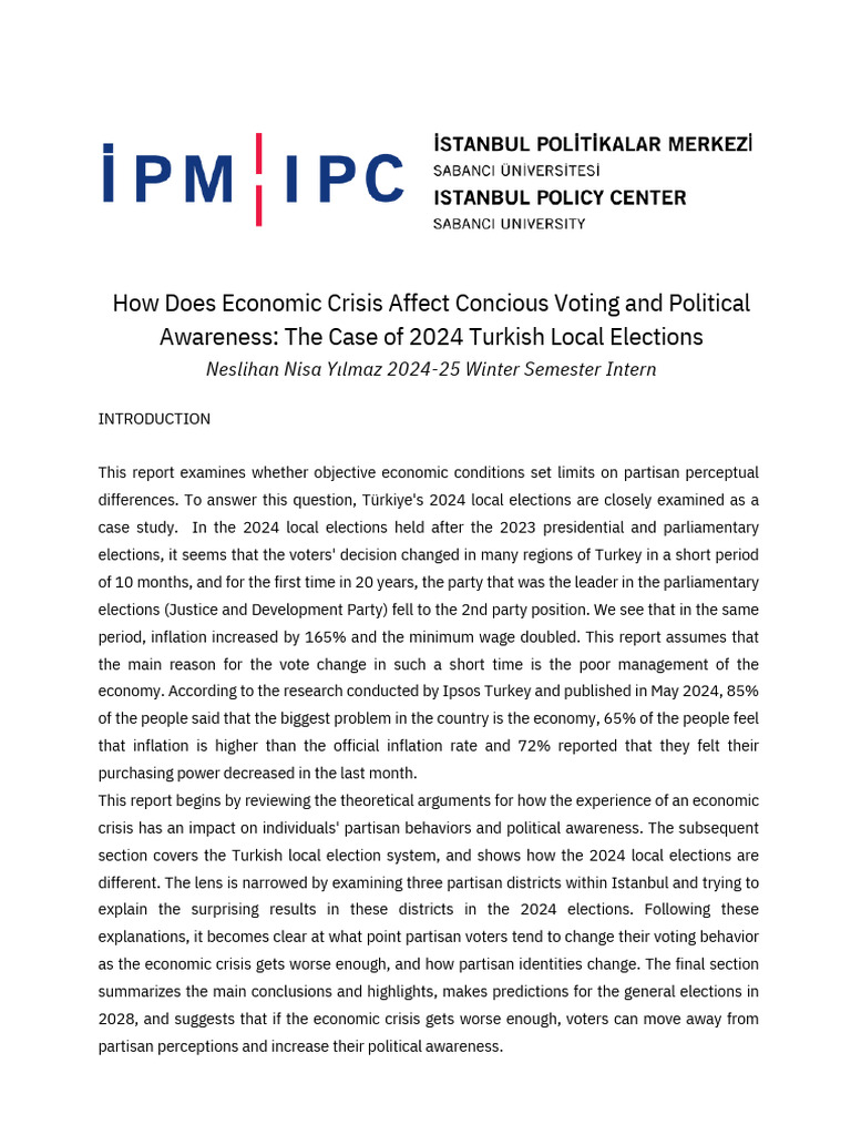 Economic Crisis and 2024 Turkish Elections | PDF | Justice And ...