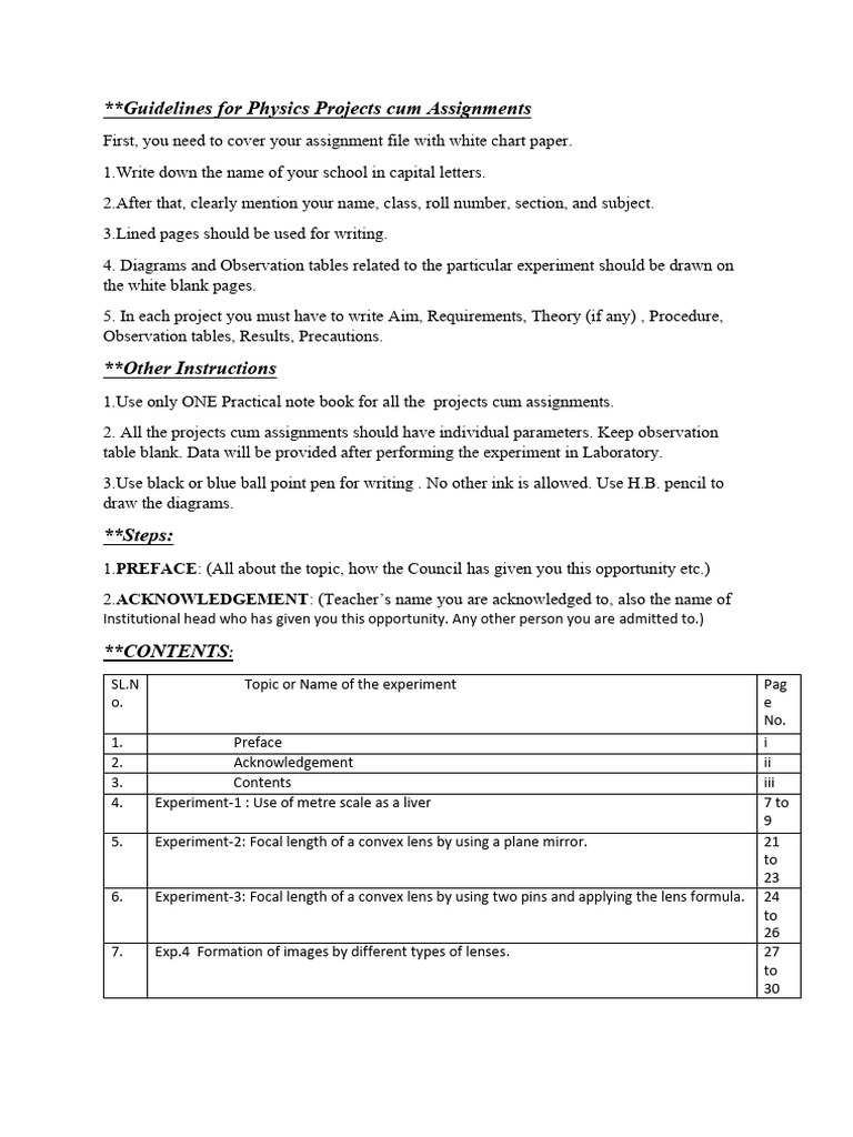 Physics Project Guidelines for Class 10 | PDF | Electromagnetic ...