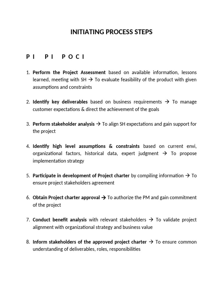 Steps to Initiate a Project Process | PDF