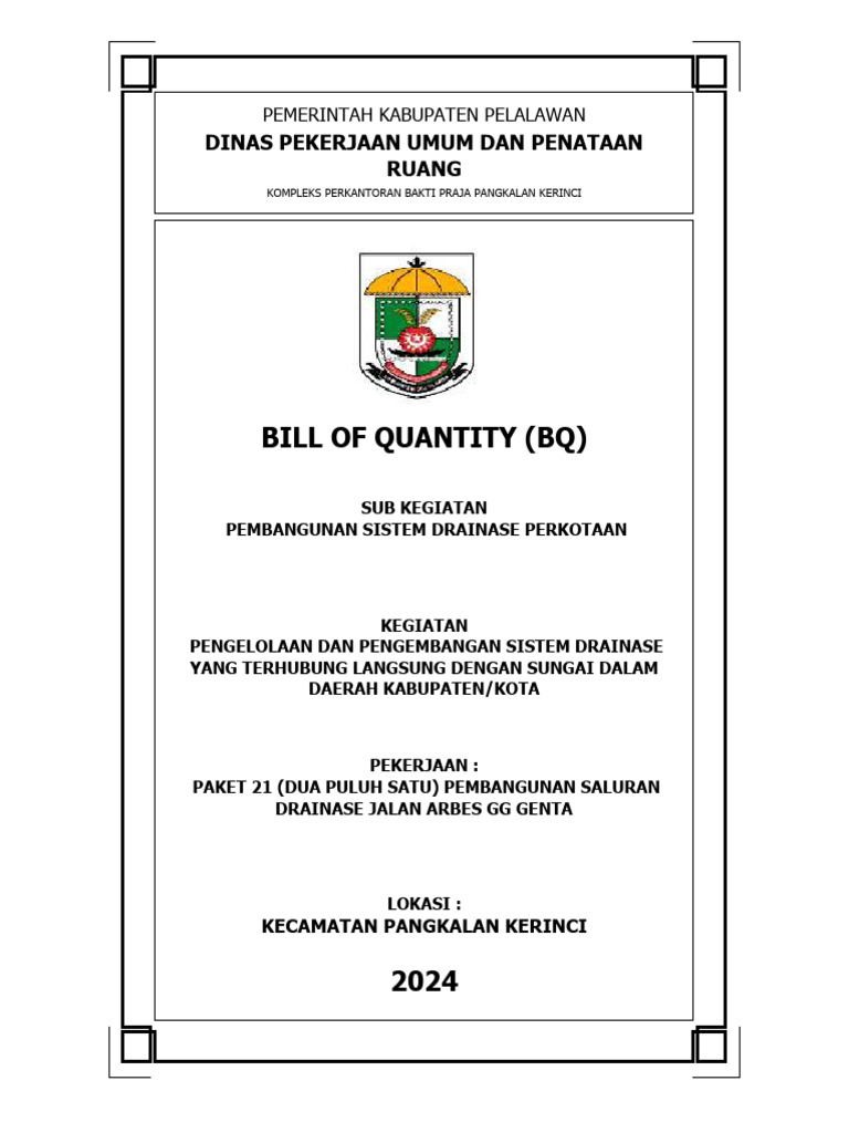 Pembangunan Drainase Jalan Arbes 2024 | PDF