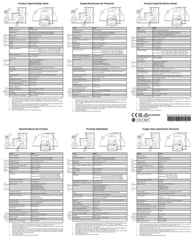 BA400 Product Specifications Sheet | PDF | Materials | Units Of Measurement