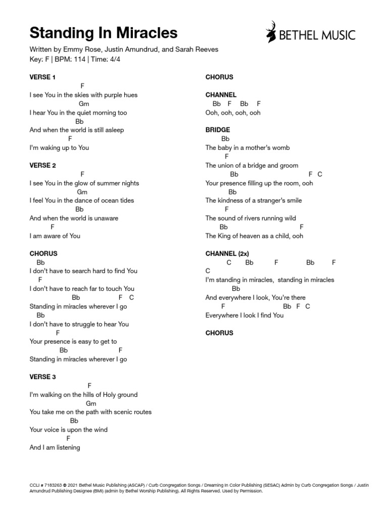 Standing in Miracles HOMECOMING Chord Chart Copy | PDF | Pop Music | Recorded Music