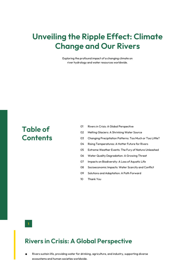 Climate Change's Impact on Rivers | PDF | River | Water