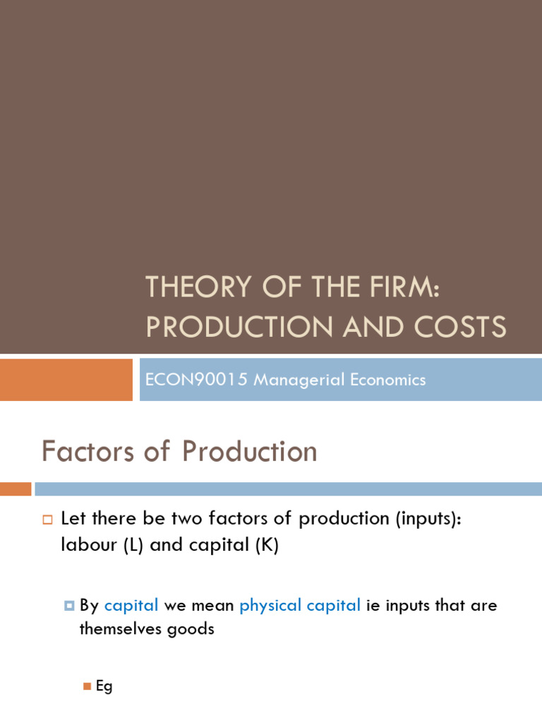 ECON90015 T5a Production and Costs | PDF | Production Function ...