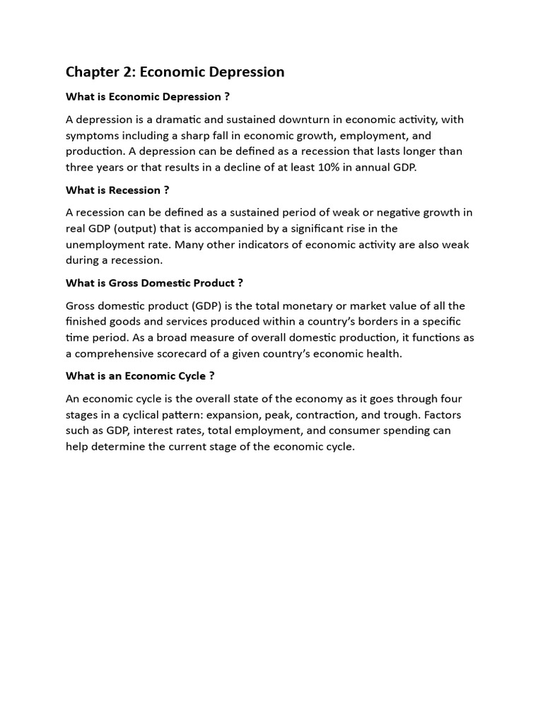 Understanding Economic Depression and Cycles | PDF