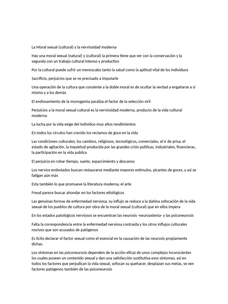 La Moral Sexual | PDF | Neurosis | Sicología