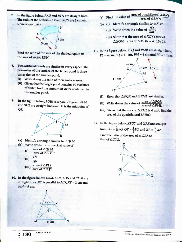 Similar Area and Volume RevEx | PDF | Area | Ratio