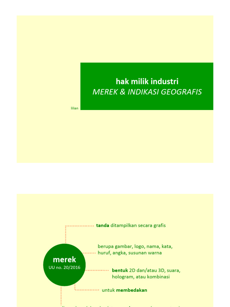 Merek & Indikasi Geografis: Hak Milik Industri | PDF