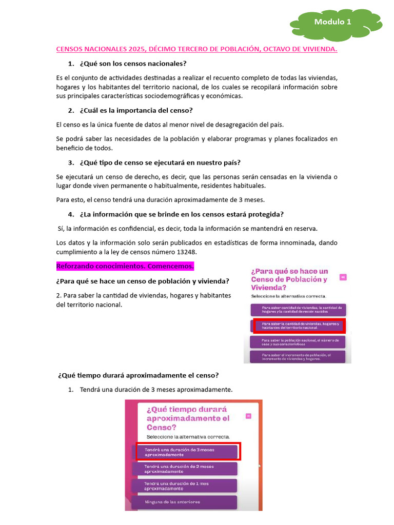Censos Nacionales 2025 Word para Examen | PDF | Censo | edificio