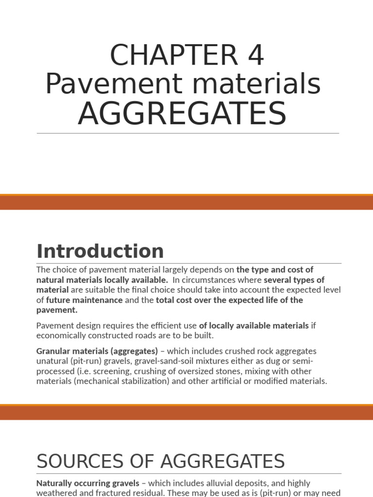 CHAPTER 4 Unbound Pavement Materials | PDF | Construction Aggregate ...