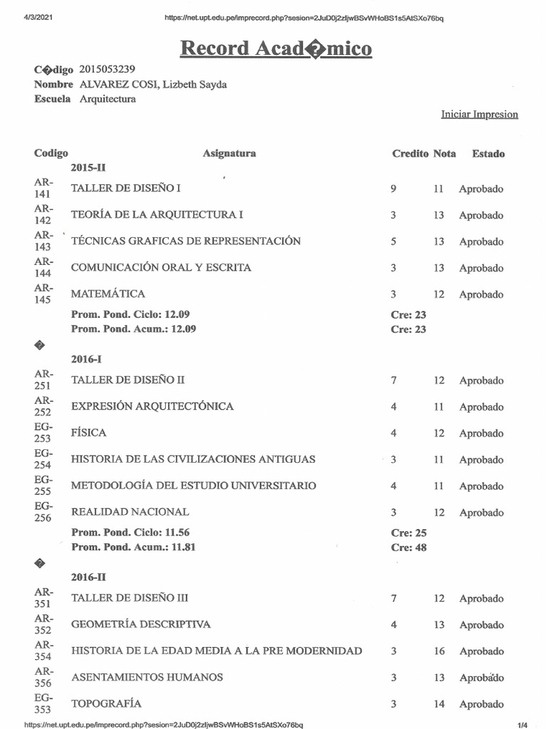 Record de Notas | PDF