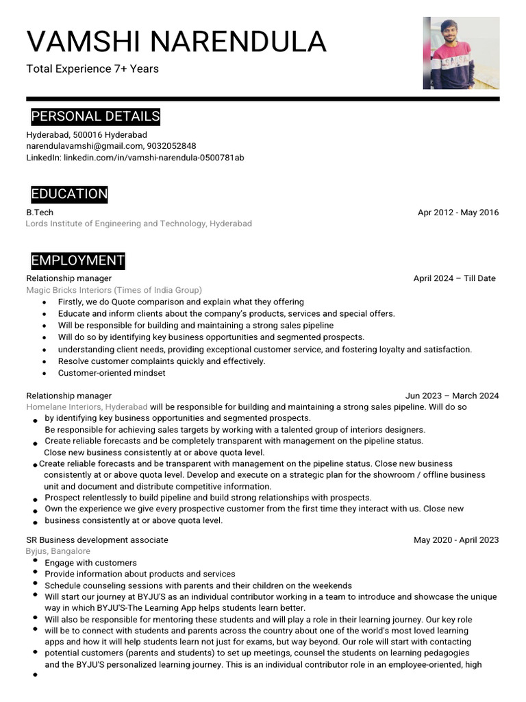 Resume Vamshi.N | PDF