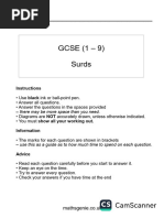 GCSE Surds Practice Questions | PDF | Mathematics