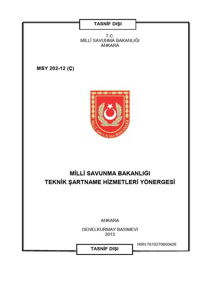 Teknik Şartname Hazırlama Yönergesi MSB | PDF