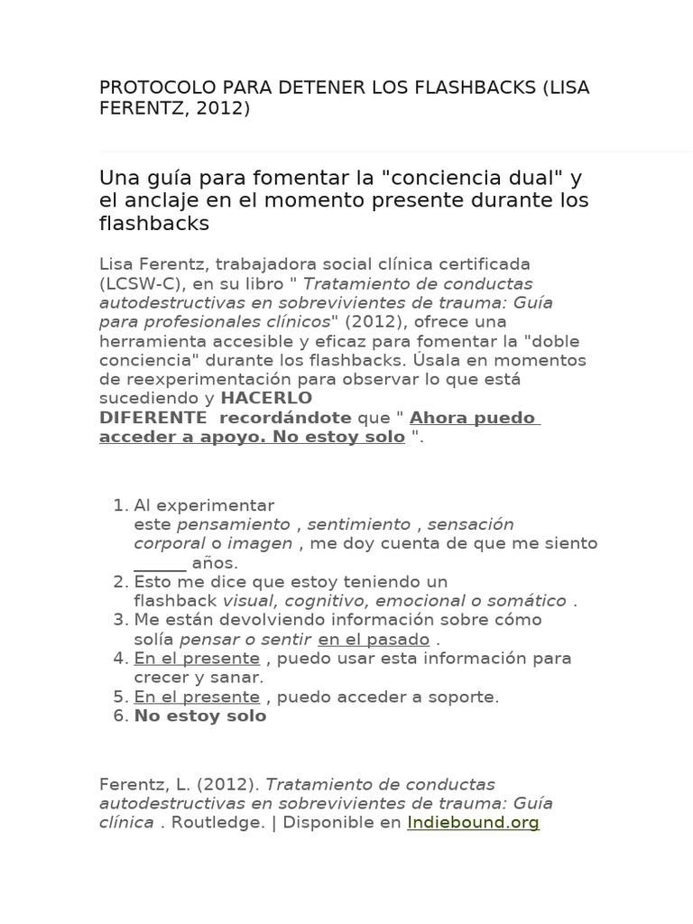 +++protocolo para Detener Los Flashbacks | PDF